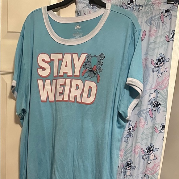Disney | Intimates & Sleepwear | Disney Stitch 2piece Pajama Set Top 27 ...
